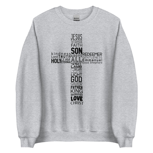 Jesus Is Cross in Black Unisex Sweatshirt – let's make JESUS famous, LLC